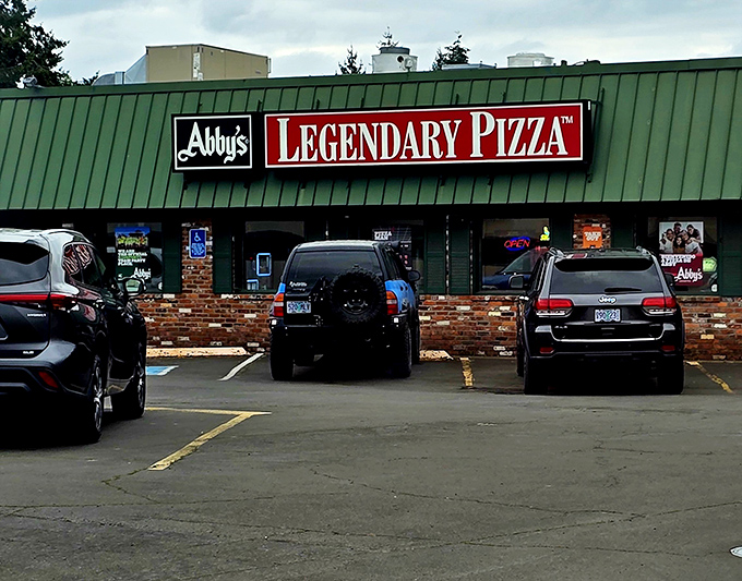 That classic brick facade houses generations of pizza memories&mdash;where Oregon families have been saying "just one more slice" for decades.