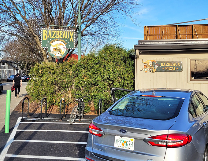 That unassuming exterior is Bazbeaux's clever disguise &ndash; the pizza equivalent of Clark Kent hiding Superman's cape.