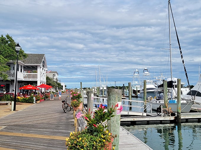 Historic coastal homes with front porches designed for watching boats and greeting neighbors.