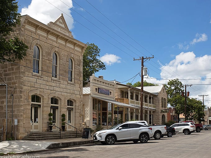 This charming gazebo overlooks a town where community gatherings and affordable living create the perfect life balance.
