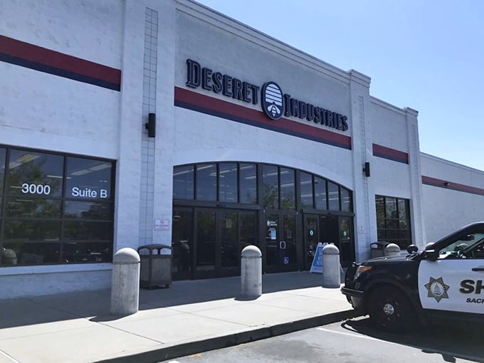 Even the sheriff shops here! When law enforcement parks outside Deseret Industries, you know the deals inside must be criminally good.