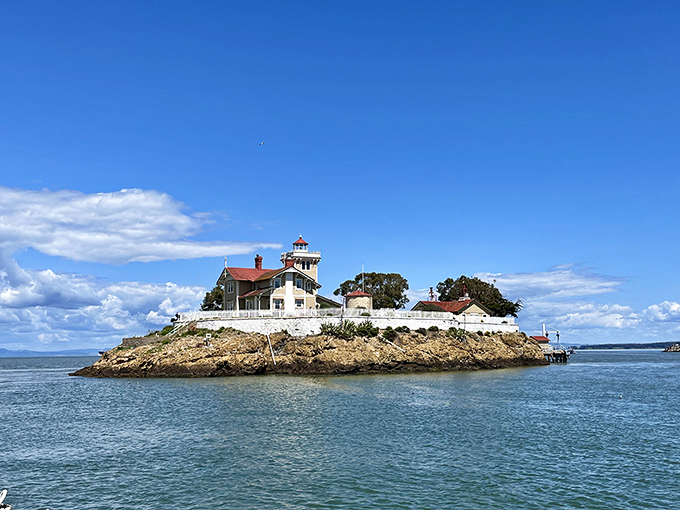 This tiny island fortress of hospitality proves that sometimes the best things come in small, lighthouse-shaped packages.