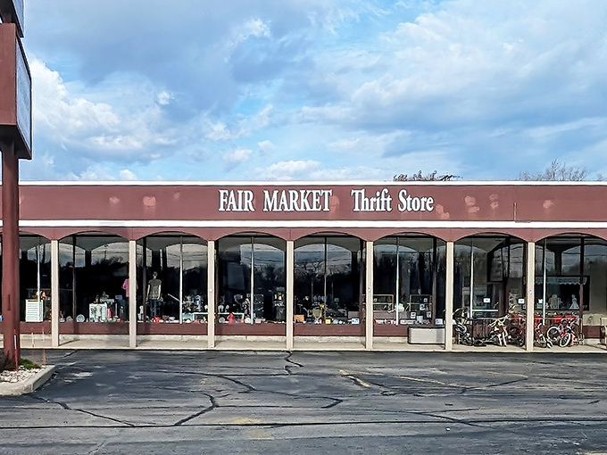 The wide windows of Fair Market offer glimpses of treasures waiting inside. A community cornerstone where one person's past becomes another's present.