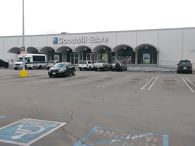 The clean, minimalist design of this Goodwill location belies the chaotic treasure hunt that awaits inside. Those arches welcome all bargain seekers!