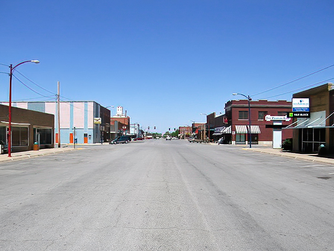 Colorful storefronts in Greensburg create a vibrant backdrop for affordable living that makes retirement dollars sing.