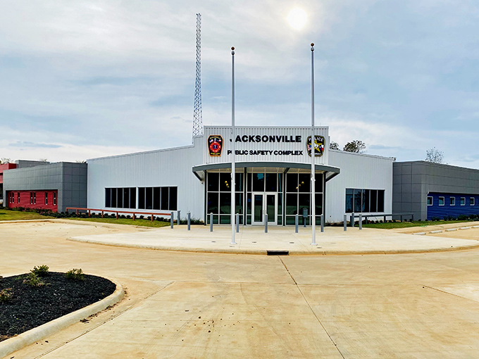 Downtown Jacksonville wears its history on its brick sleeve, where the fire station and mercantile share stories of yesteryear.