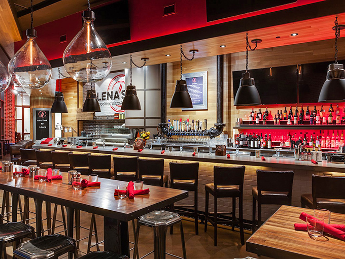 Warm woods, sleek design, and that gorgeous bar &ndash; Lena's interior is as carefully crafted as their perfect pizzas.