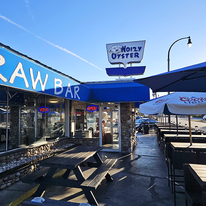 That bright blue facade isn't trying to hide anything &ndash; it's proudly announcing where great pizza and good times collide.