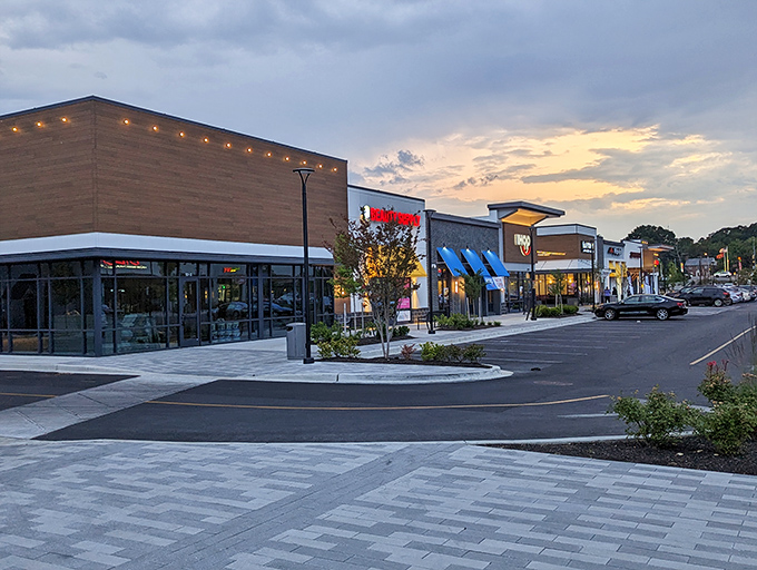 Sunset strolls and storefronts &mdash; Northwood Commons showing off its charm in Maryland.