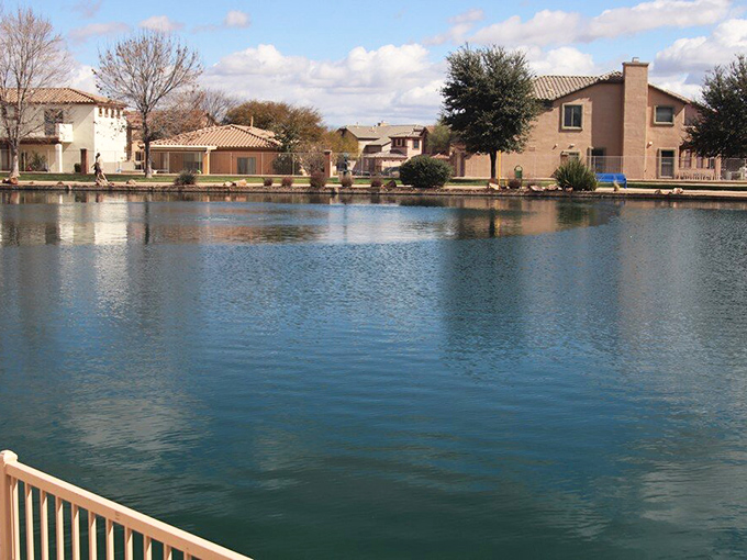 Desert living with a splash of blue! The community's man-made lakes create surprising water features where retirement feels like a permanent vacation without the resort prices.