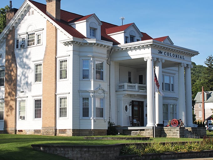 The colorful Victorian-era buildings of Smethport create a picturesque streetscape where affordability meets historic charm. 
