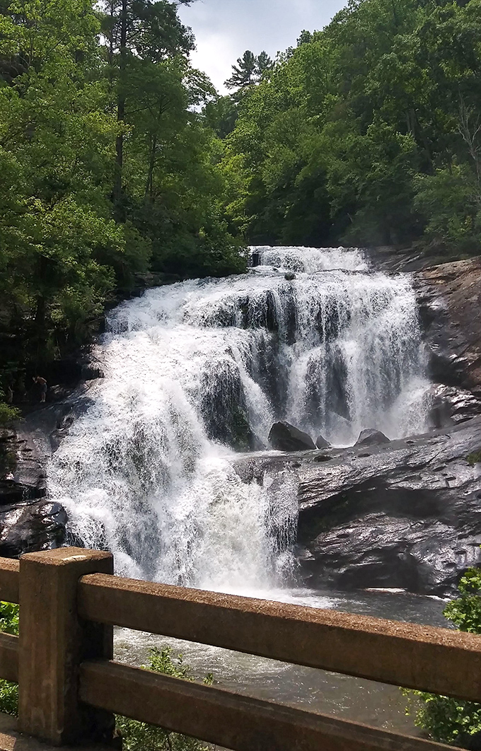 Bald River Falls thunders down in a spectacular display that's worth getting your camera a little wet to capture.