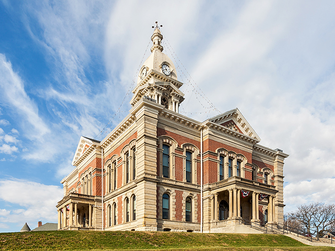 This historic courthouse in Wabash stands proudly as a symbol of small-town charm and timeless beauty. Its grand architecture invites you to step back in time while still enjoying the heart of the community.