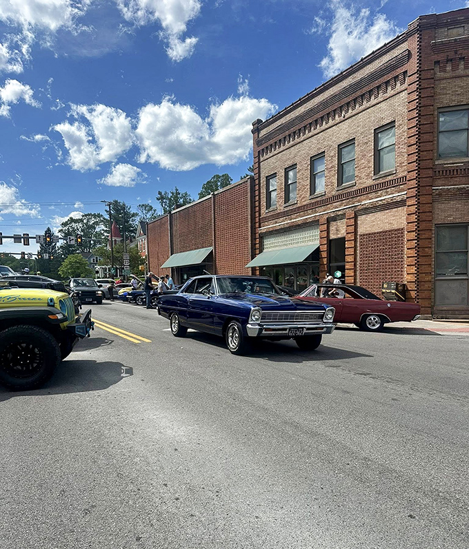 Where classic cars cruise past timeless architecture. Wise's main street feels like a journey through Virginia's mountain heritage.