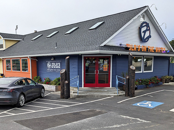 That welcoming red door opens to seaside pizza bliss that makes landlubbers consider permanent coastal relocation.