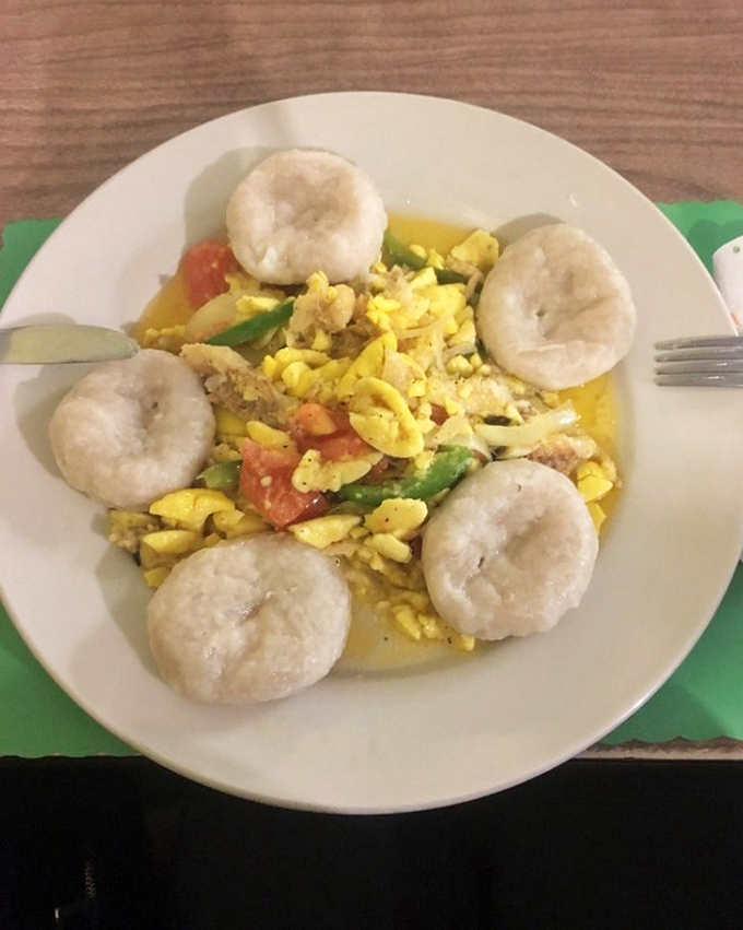 Ackee and saltfish surrounded by dumplings&mdash;Jamaica's national dish that proves breakfast can be the most exciting meal of the day.