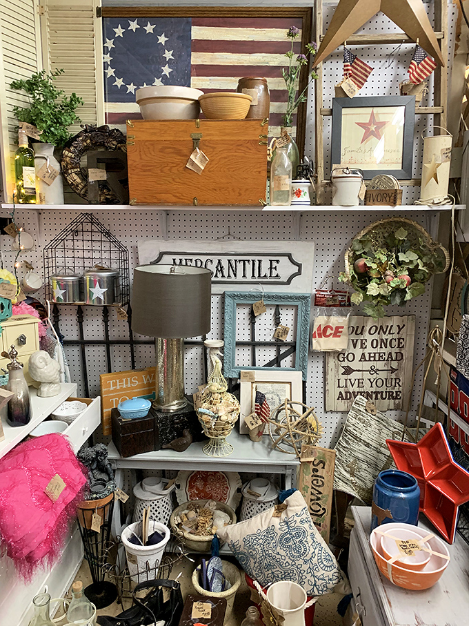 This Americana display is patriotism in three dimensions, with enough stars and stripes to make Betsy Ross proud.