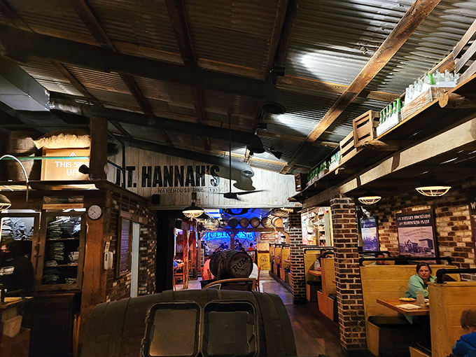 Another dining area that feels more like a mountain lodge than a restaurant. Those brick pillars have witnessed countless pancake epiphanies.