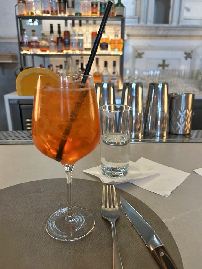 An Aperol spritz that brings Italian sophistication to this uniquely American dining experience in historic Maryland.