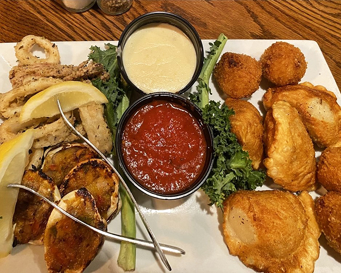 The appetizer sampler&mdash;because sometimes adult life's greatest victory is getting to have a little bit of everything without someone telling you "no." 
