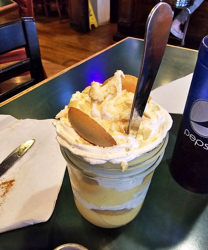 Banana pudding served in a jar&mdash;because when dessert is this good, you need to see exactly what you're getting into.