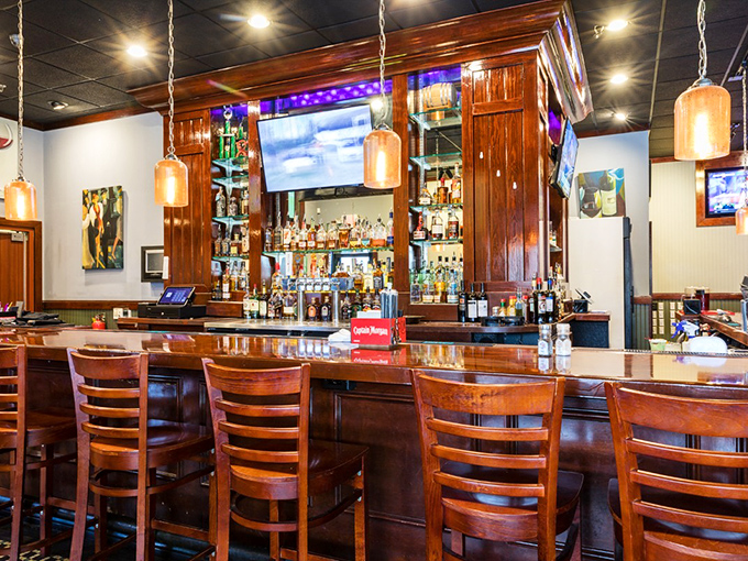 A bar that balances classic craftsmanship with modern comforts. Where bourbon meets big screens, creating that perfect "neighborhood watering hole" atmosphere.