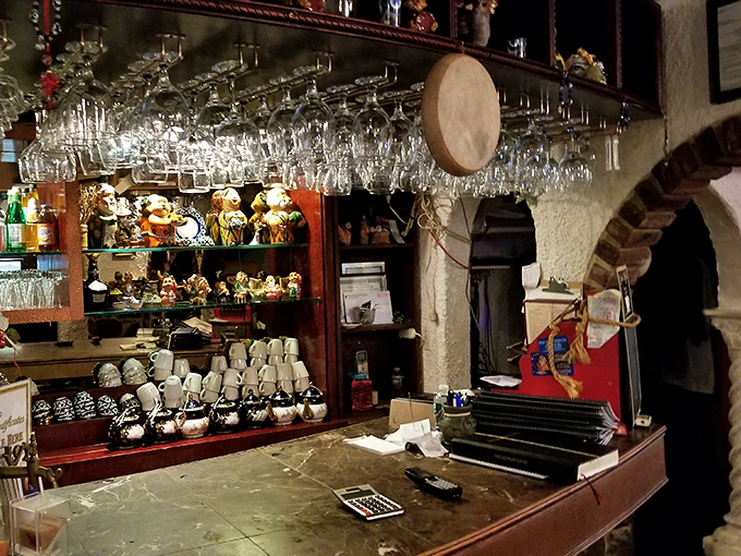 The bar area showcases traditional touches that make you feel like you've stumbled into someone's treasured family recipe collection.