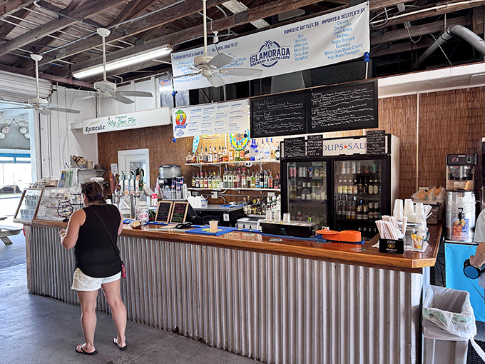 The bar where cold drinks flow as freely as fishing tales and vacation memories.