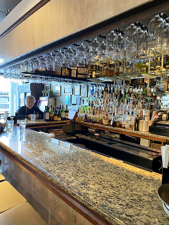 A bar stocked like a liquid library, where every bottle tells a story and the bartender knows which chapter you need today.