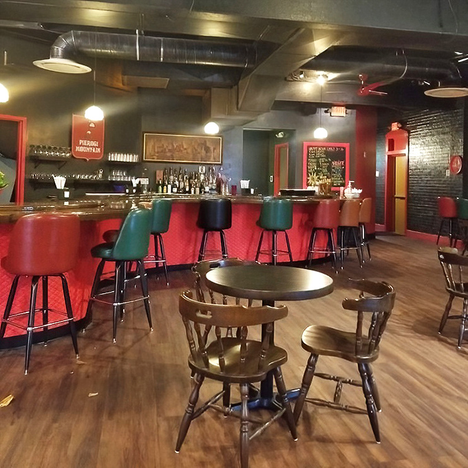A bar that understands its mission: to provide liquid courage for ordering "just one more" pierogi. Those stools have supported many happy eaters.