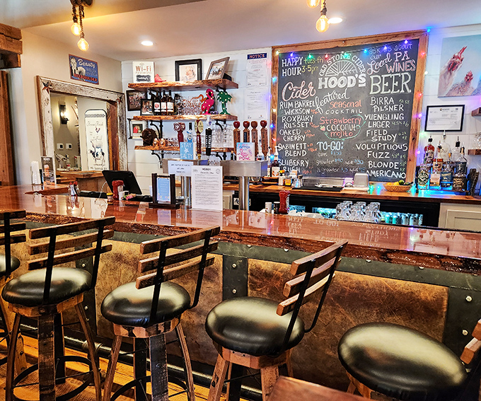 The chalkboard behind the bar doesn't just list drinks&mdash;it maps out your evening's possibilities, from local ciders to craft cocktails.