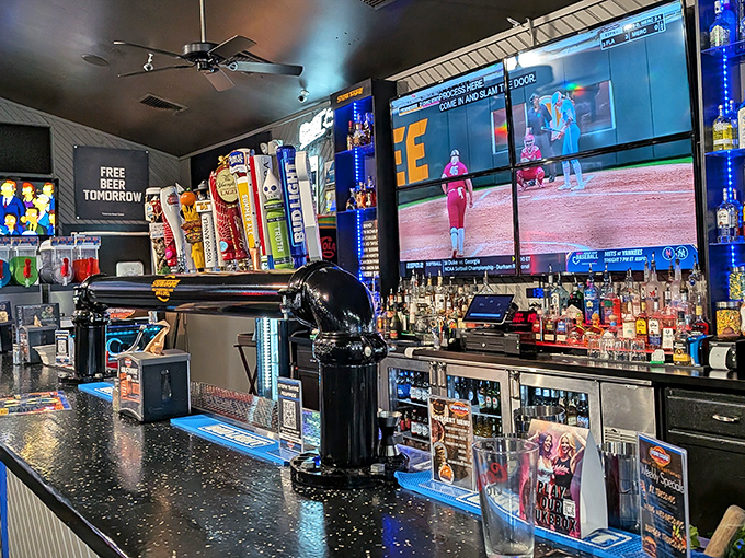 The bar area where conversations flow as smoothly as the drinks and friendships are forged.