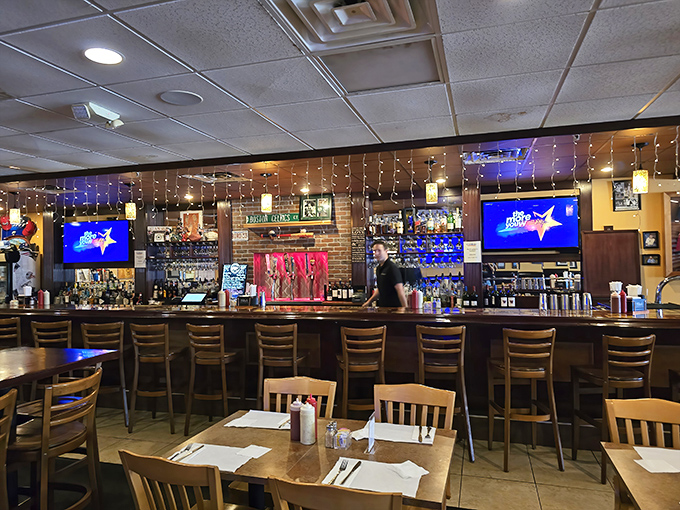 The bar area glows with promise&mdash;part sports haven, part seafood sanctuary. Where Sam Adams meets Captain Ahab.