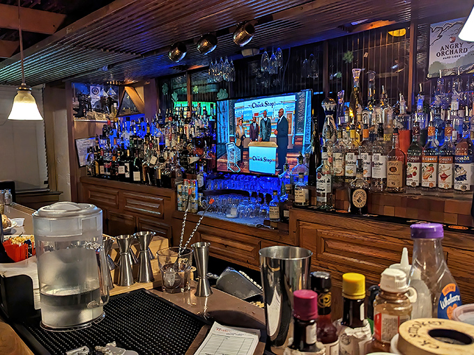 Behind every great tavern is a well-stocked bar. This one's ready for everything from "just a beer" to "it's been that kind of Tuesday" cocktails.