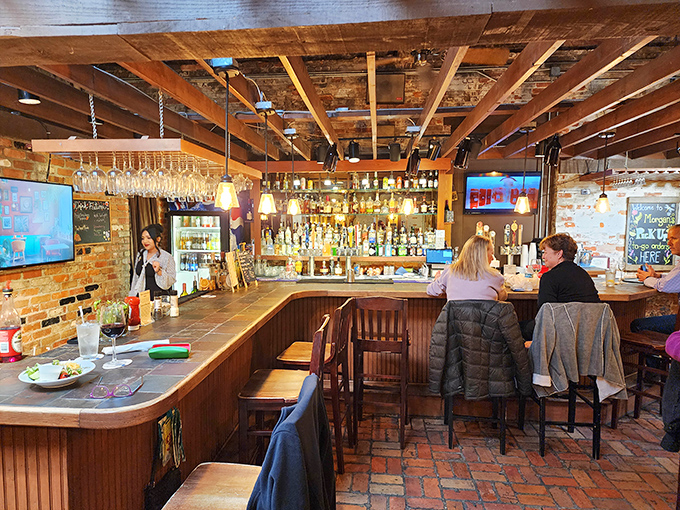 A bar stocked like a liquid library – each bottle promising its own unique story and happy ending.