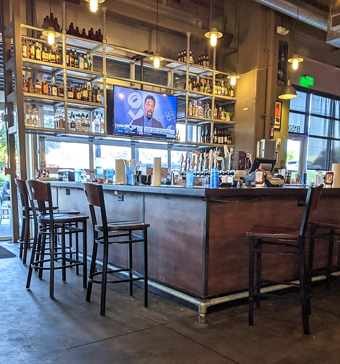 The bar's industrial-meets-rustic vibe offers front-row seats to craft beer heaven&mdash;where burger pairings are serious business.