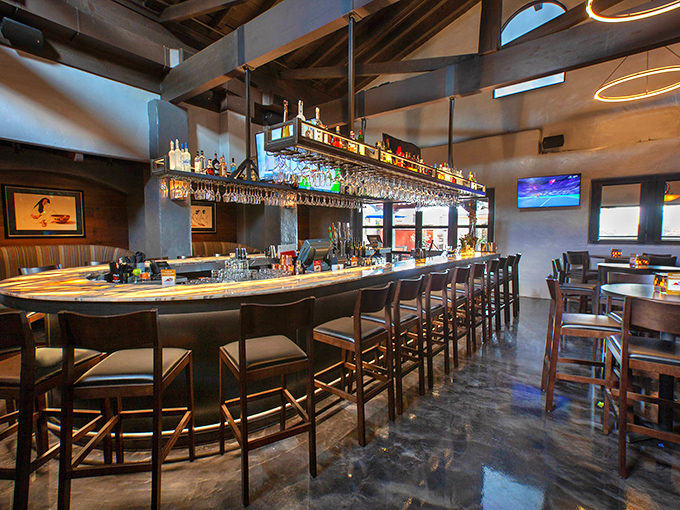 A bar that beckons with the siren song of perfectly mixed cocktails and the promise of new friends or delightfully bad decisions.