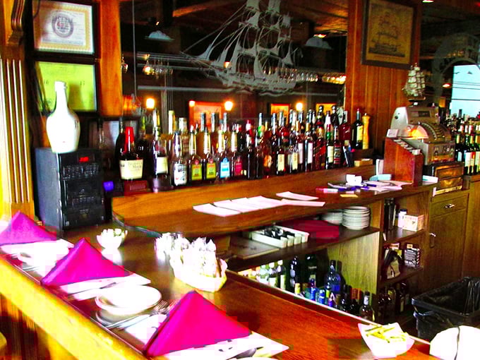 The bar stands ready like an old friend who always knows exactly what you need.