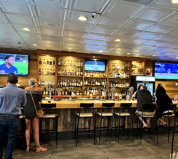 The bar boasts an impressive bourbon selection, because what pairs better with smoked meat than America's native spirit?