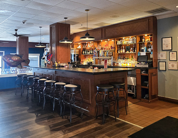 A bar area that whispers "stay awhile" louder than your vacation schedule wants to hear.