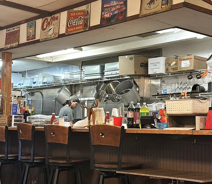 The heart of any great diner is its kitchen&mdash;where magic happens on well-seasoned grills under the watchful eyes of vintage signs.