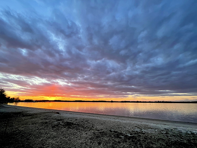 Mother Nature showing off at sunset, painting the sky in colors that would make Monet throw down his brushes in defeat.