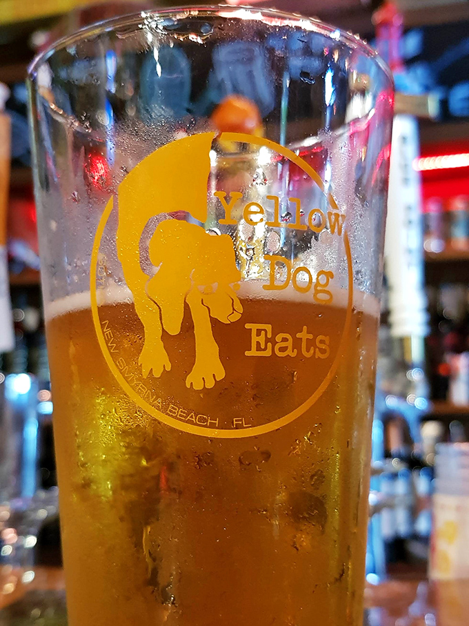 Their branded glassware holds liquid gold that pairs perfectly with smoky meats. This beer isn't just a beverage&mdash;it's an essential component of the Yellow Dog experience.
