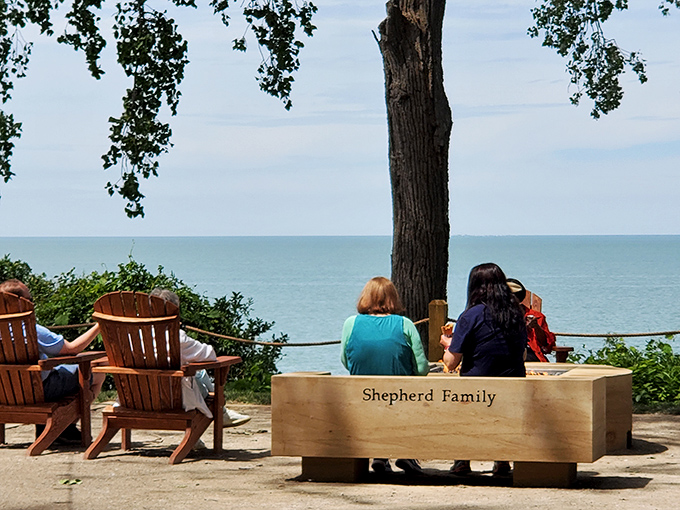 The best seat in Ohio? These Adirondack chairs offer front-row tickets to nature's greatest show&mdash;Lake Erie in all its moody glory.