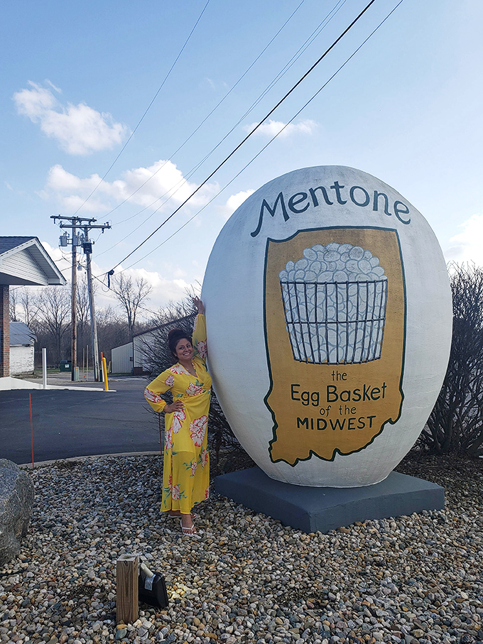 The egg provides perfect perspective on human scale &ndash; we're all just tiny breakfast enthusiasts in comparison to this monument.
