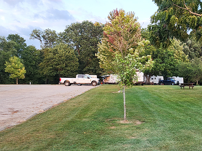 Bixler Lake Campground offers RV spots with enough trees to make you forget civilization exists just minutes away. Nature's stress relief program.