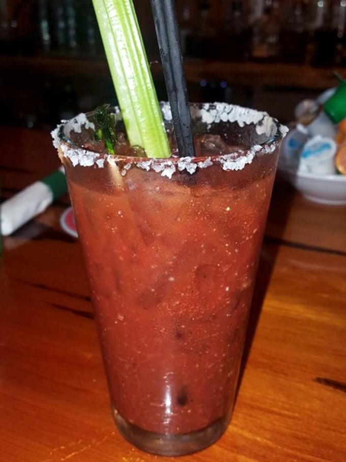 Not just a Bloody Mary, but a meal in a glass &ndash; spicy, savory, and garnished with enough vegetation to count as a salad course.