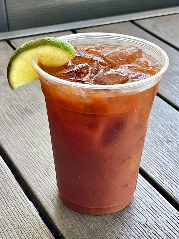 This Bloody Mary isn't just a drink, it's breakfast with booze. That lime wedge is working overtime to cut through the richness of tomato and spice.