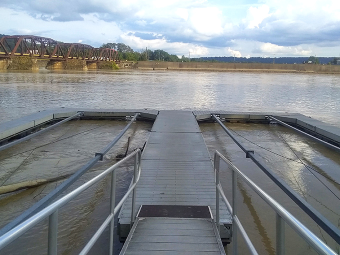 The gateway to aquatic adventures extends like an invitation into the Susquehanna's gentle current. Water access made wonderfully simple.