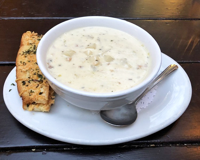 A bowl of Boston Clam Chowder that could make a New Englander homesick &ndash; creamy, hearty, and begging to be savored one spoonful at a time.